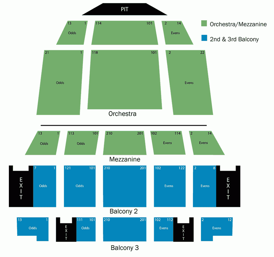 Venues Seating Chart | College of Visual and Performing Arts