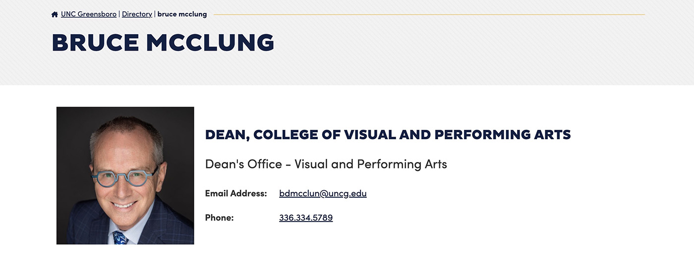 Directory and Biography Guidelines | College of Visual and Performing Arts